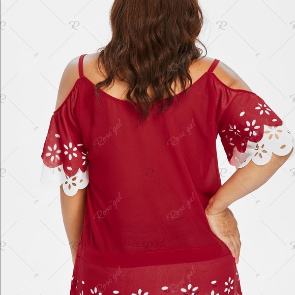 Tops | Cold Shoulder Cut Out Blousecute | Poshmark